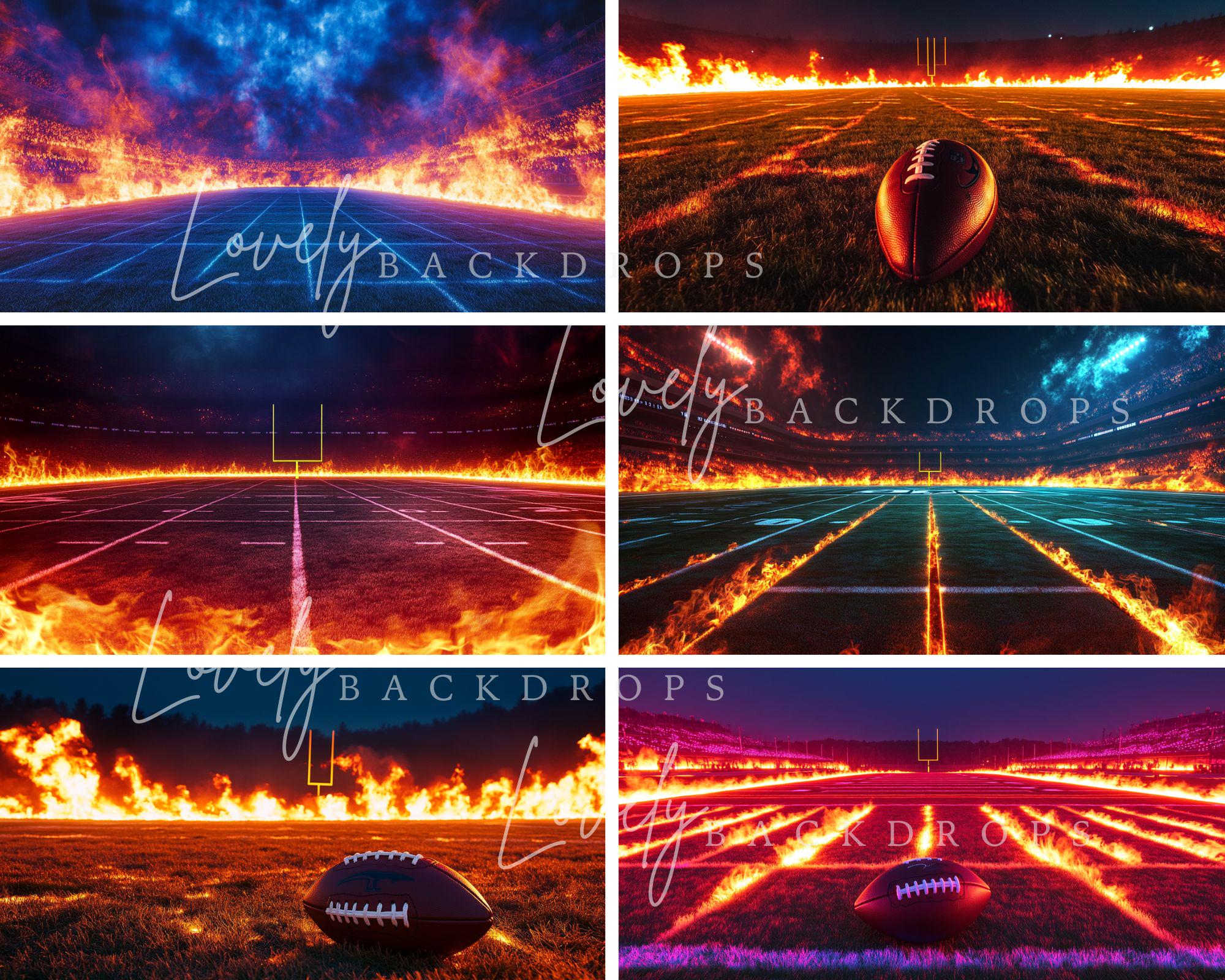 Football Backdrop, Fire Stadium, Blazing, Flames, Outdoor, Football ...