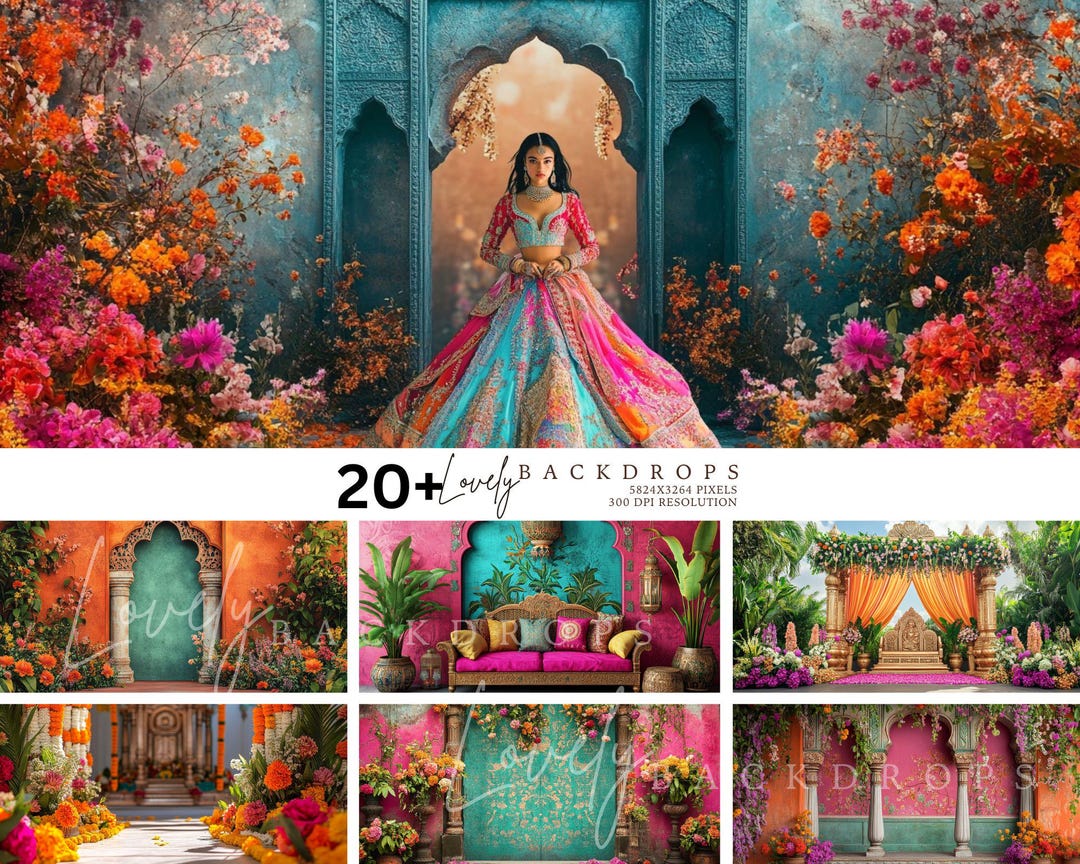 Indian Backdrop, India, Ethnic, Hindi, Pooja, Floral, Colorful ...