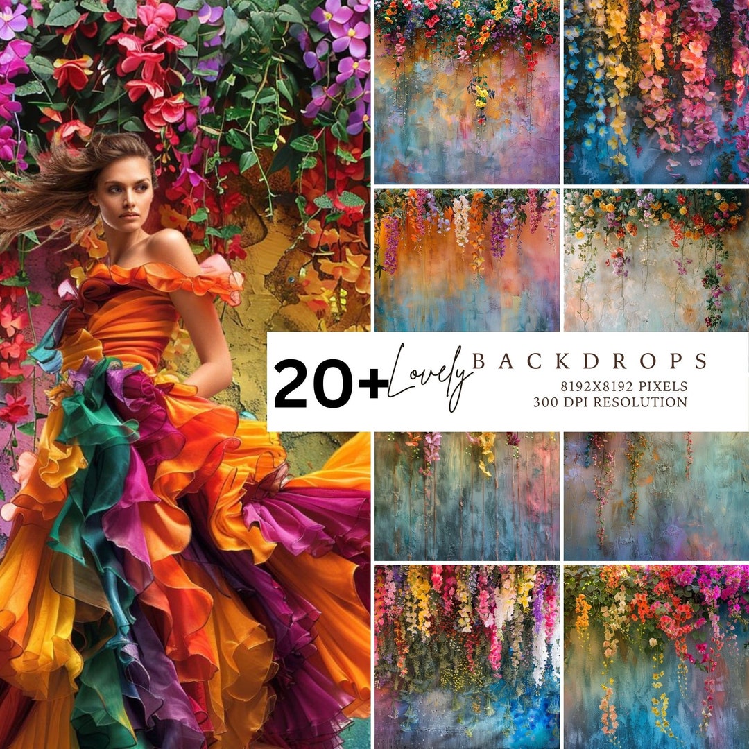 Rainbow Wall, Floral Wall, Colorful Backdrop, Photography Backdrop ...