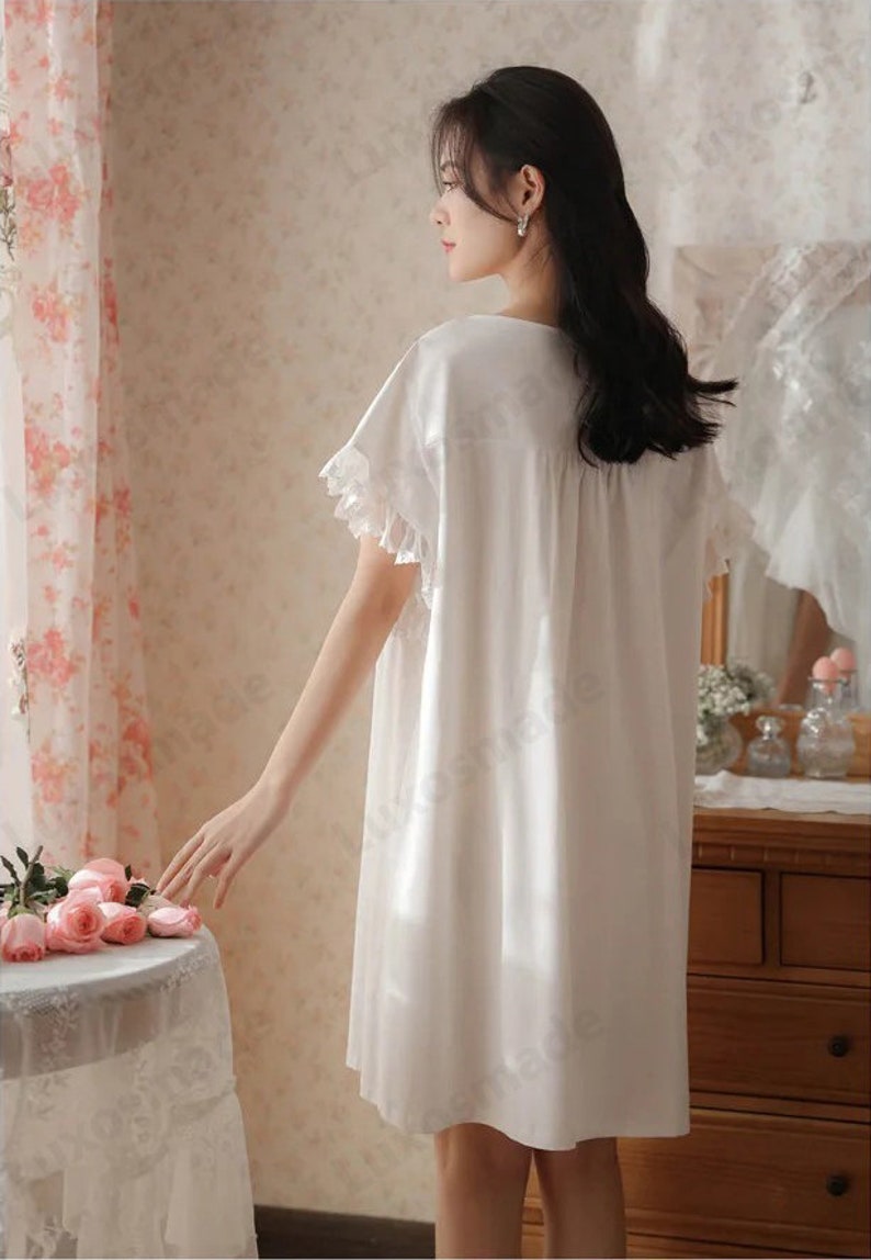 Cotton Victorian Nightgown Summer Vintage Night Dress Women Nightwear ...