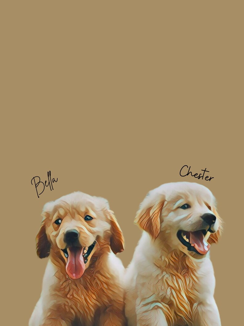 Custom Pet Portraits Using Pet Photo Personalized Digital Dog Portraits ...
