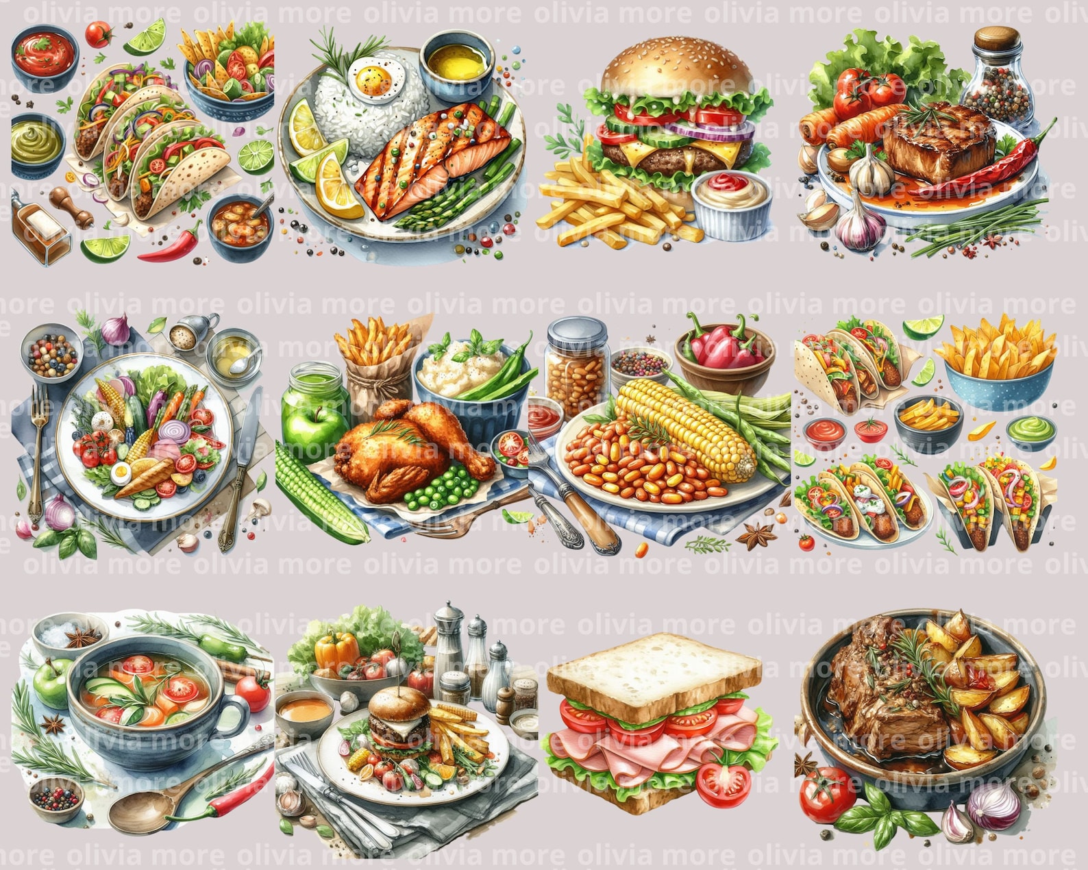 Meal Menu Clipart, Watercolour Menu Clip Art PNG, Transparent ...