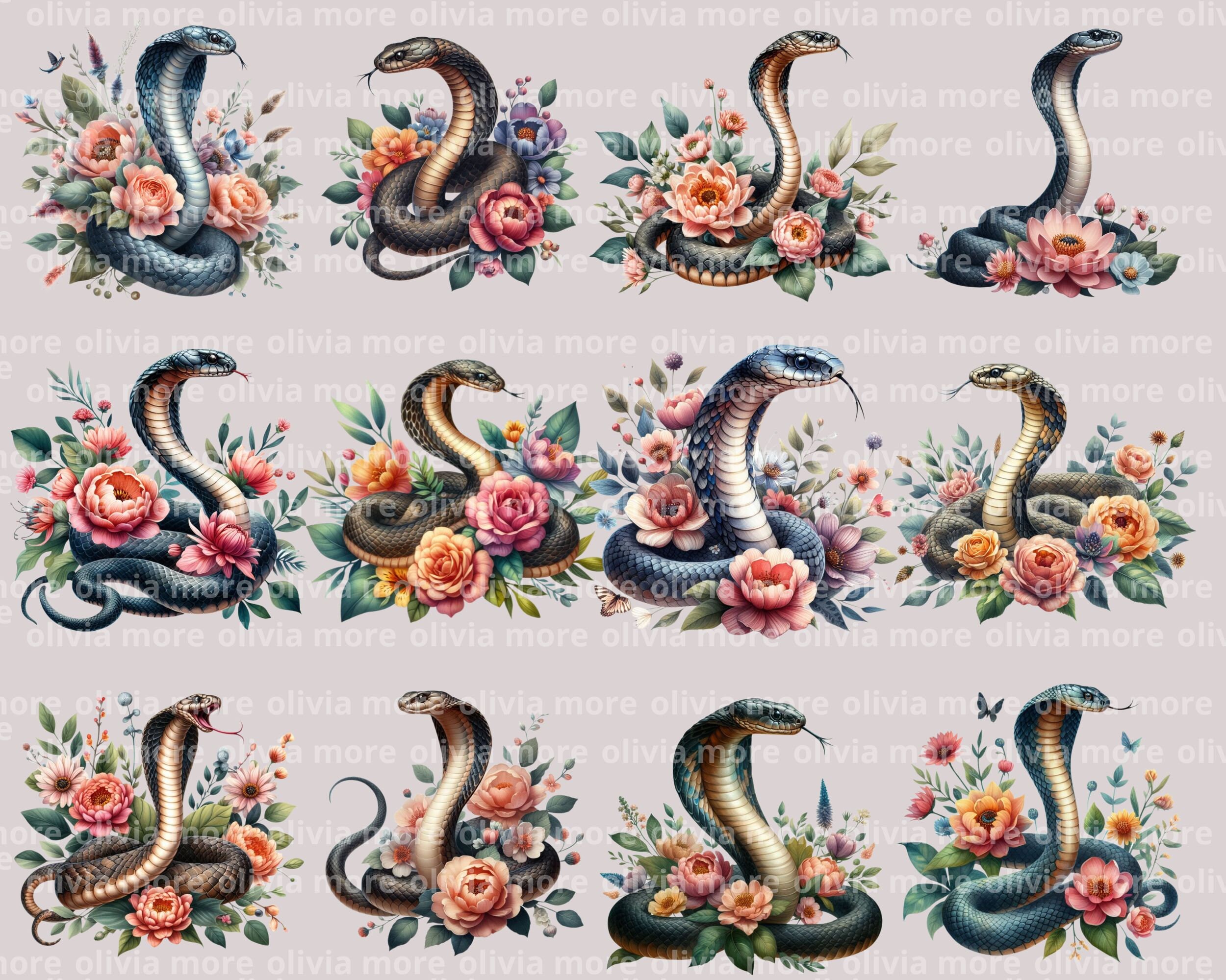 Cobra Snake Clipart Watercolor Snake Clipart Snake Png Cute Snake ...