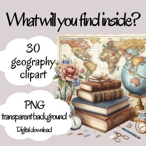 Watercolor School Geography Class Clipart Teacher Clipart Learn English ...