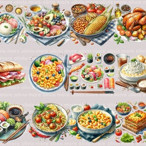 Dinner Clipart, Watercolour Menu Clip Art PNG, Transparent Background ...