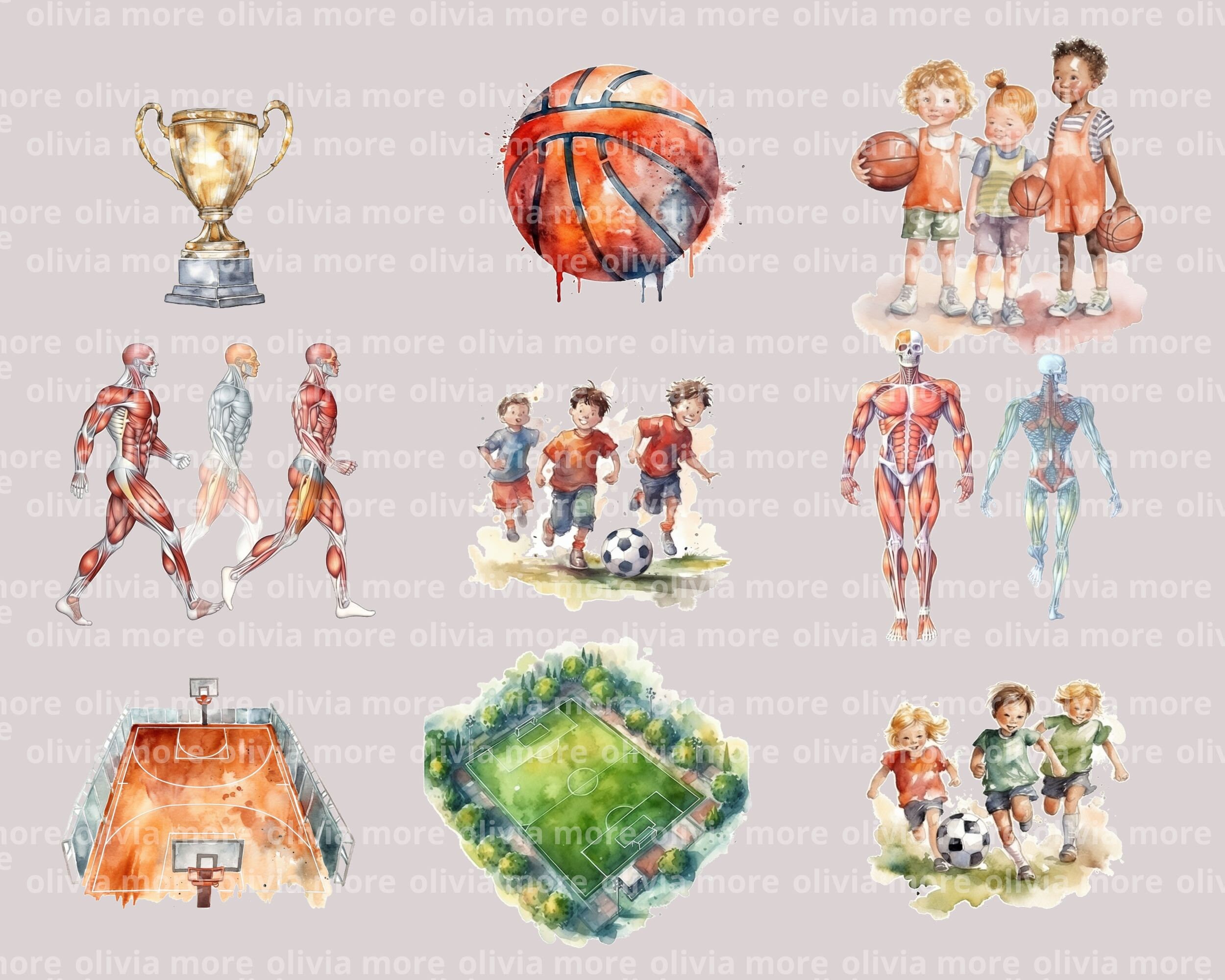 Watercolor School PE Class Clipart Teacher Clipart Learn English PNG ...
