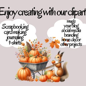 Autumn Animals Clipart Fall Animals Clipart, Cute Pumpkin Clipart ...