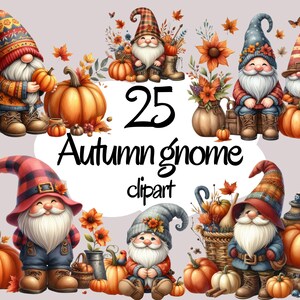 Autumn Gnome Fall Gnome Clipart Bundle Transparent Background Digital ...