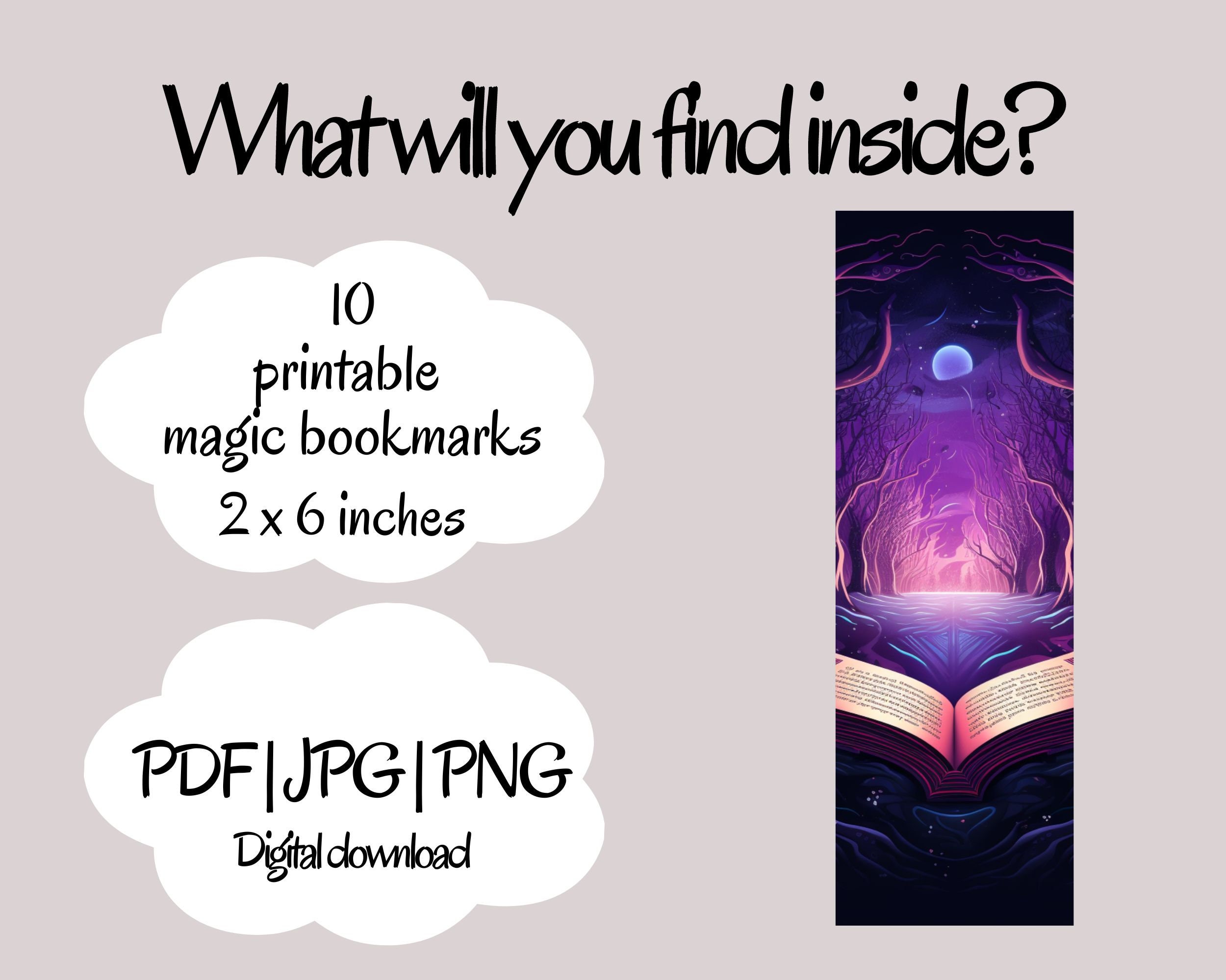 10 Printable Bookmarks,magic Forest, Enchanted Bookmark, Fourth Wing ...