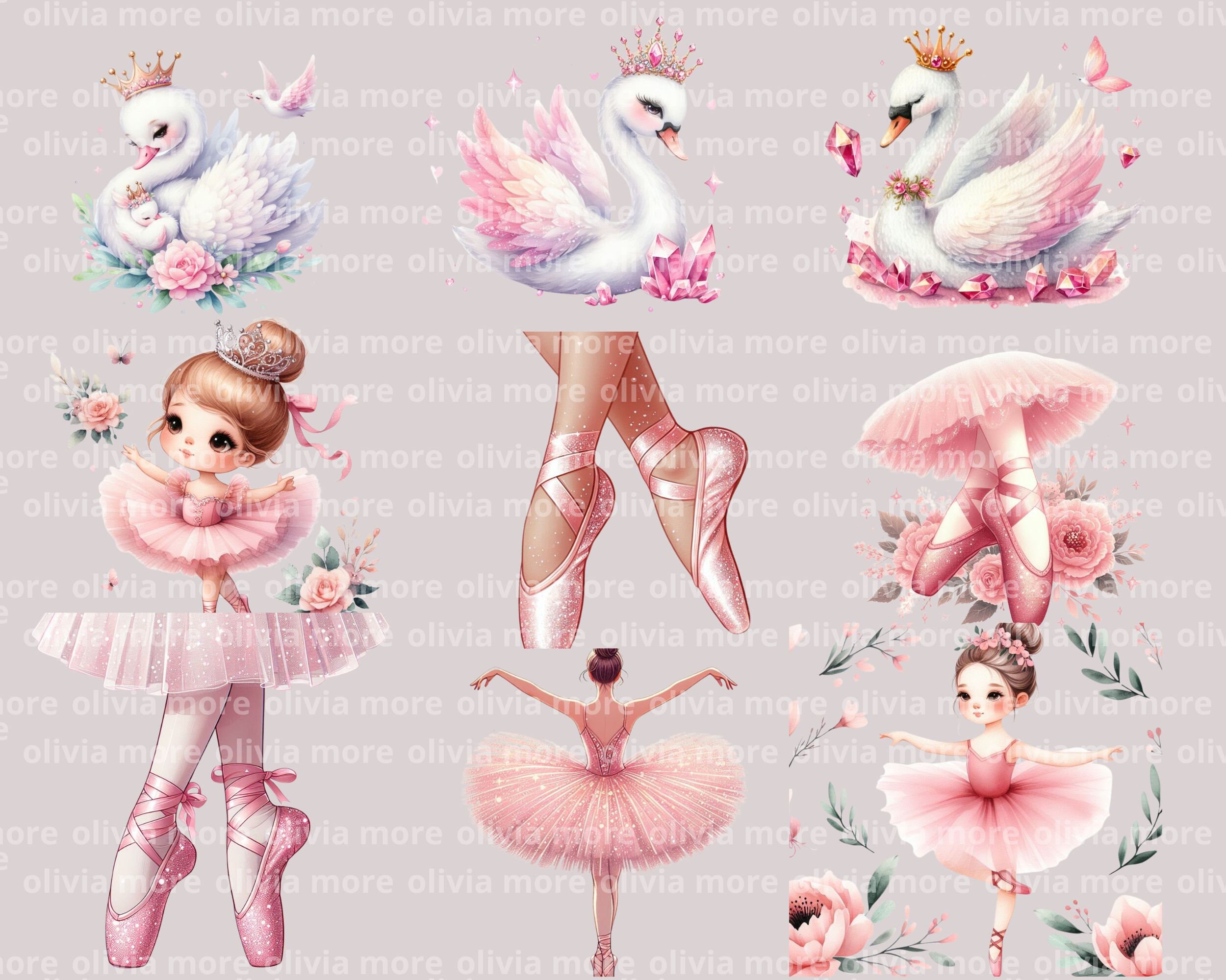 Watercolor Ballerina Clipart, Swan Lake Clipart, Ballerina PNG, Swan ...