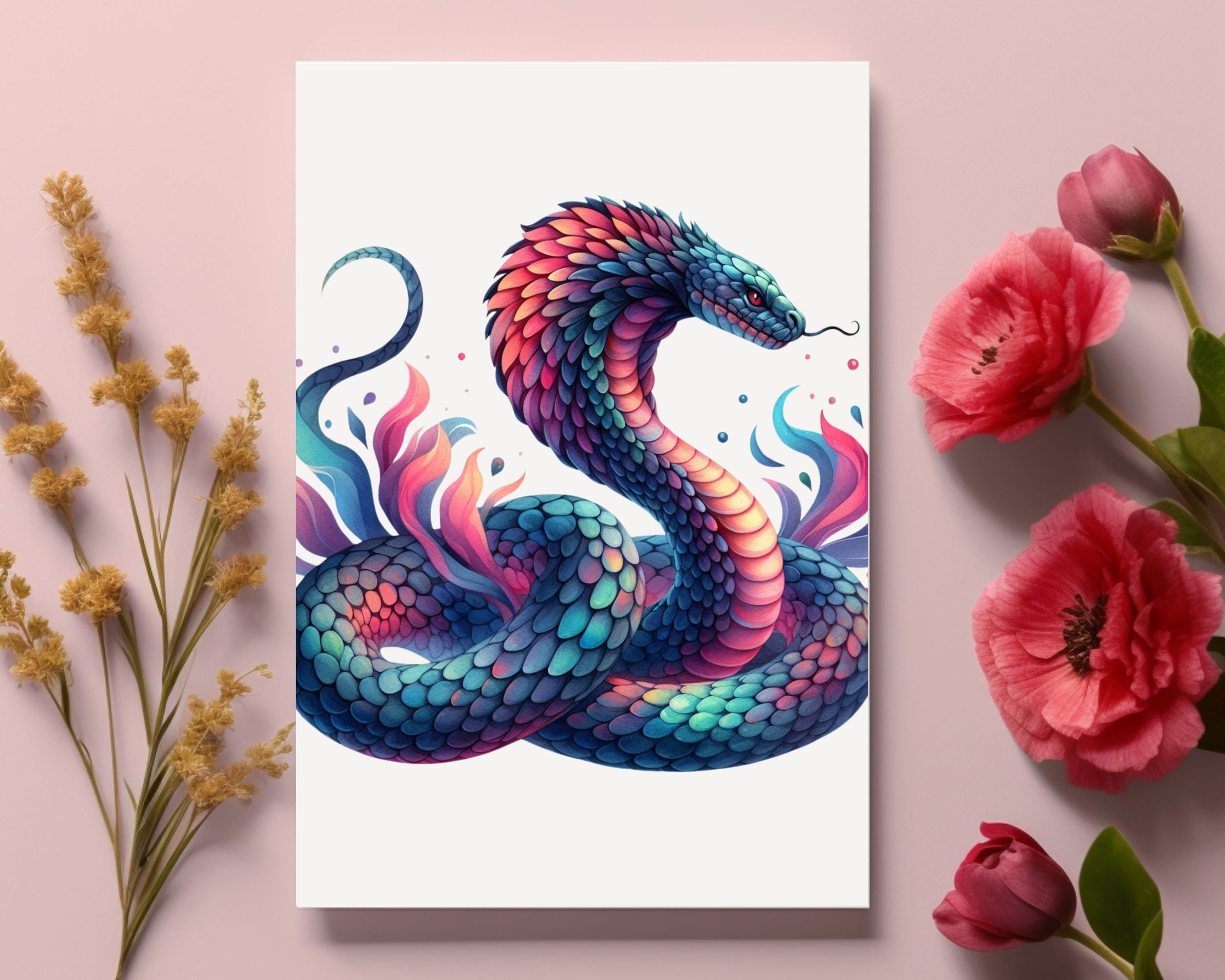 Cobra Snake Clipart Watercolor Snake Clipart Snake Png Cute Snake ...