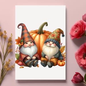 Watercolor Fall Gnome Clipart, PNG Bundle, Fall Gnome Png, Autumn Gnome ...