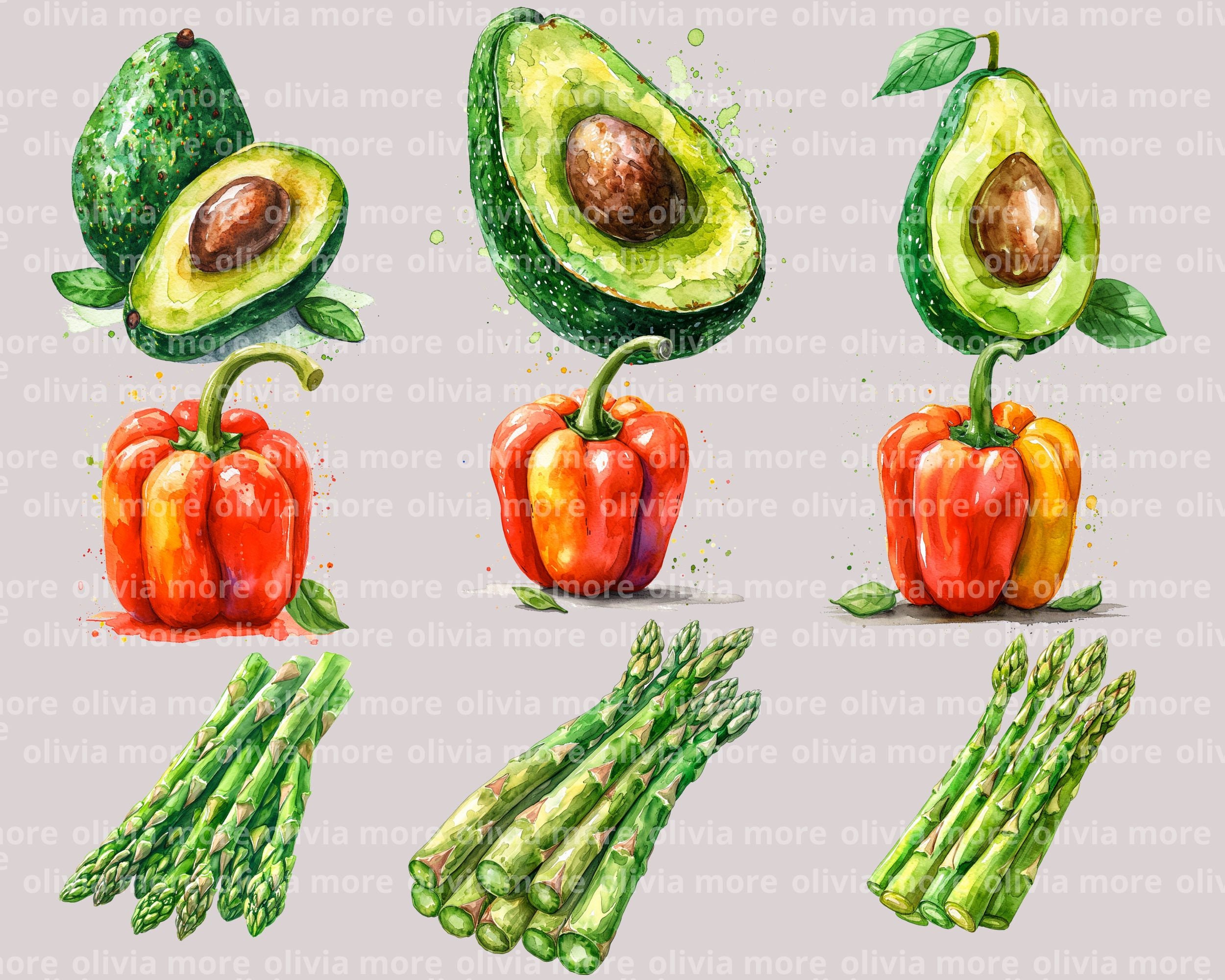 Watercolor Vegetables PNG Clipart Bundle, Tomato, Carrot, Painted ...