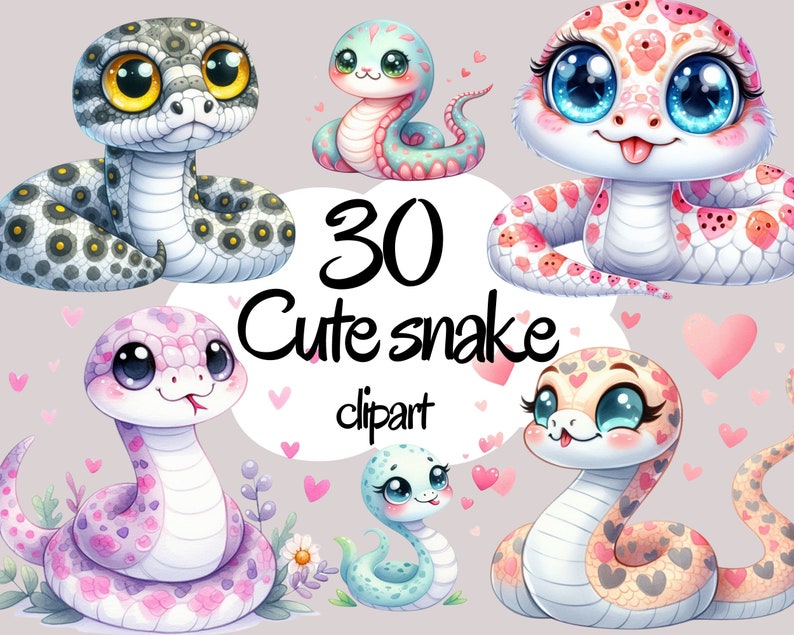Cartoon Snake Clipart Watercolor Cute Snake Clipart Snake Png Cute ...