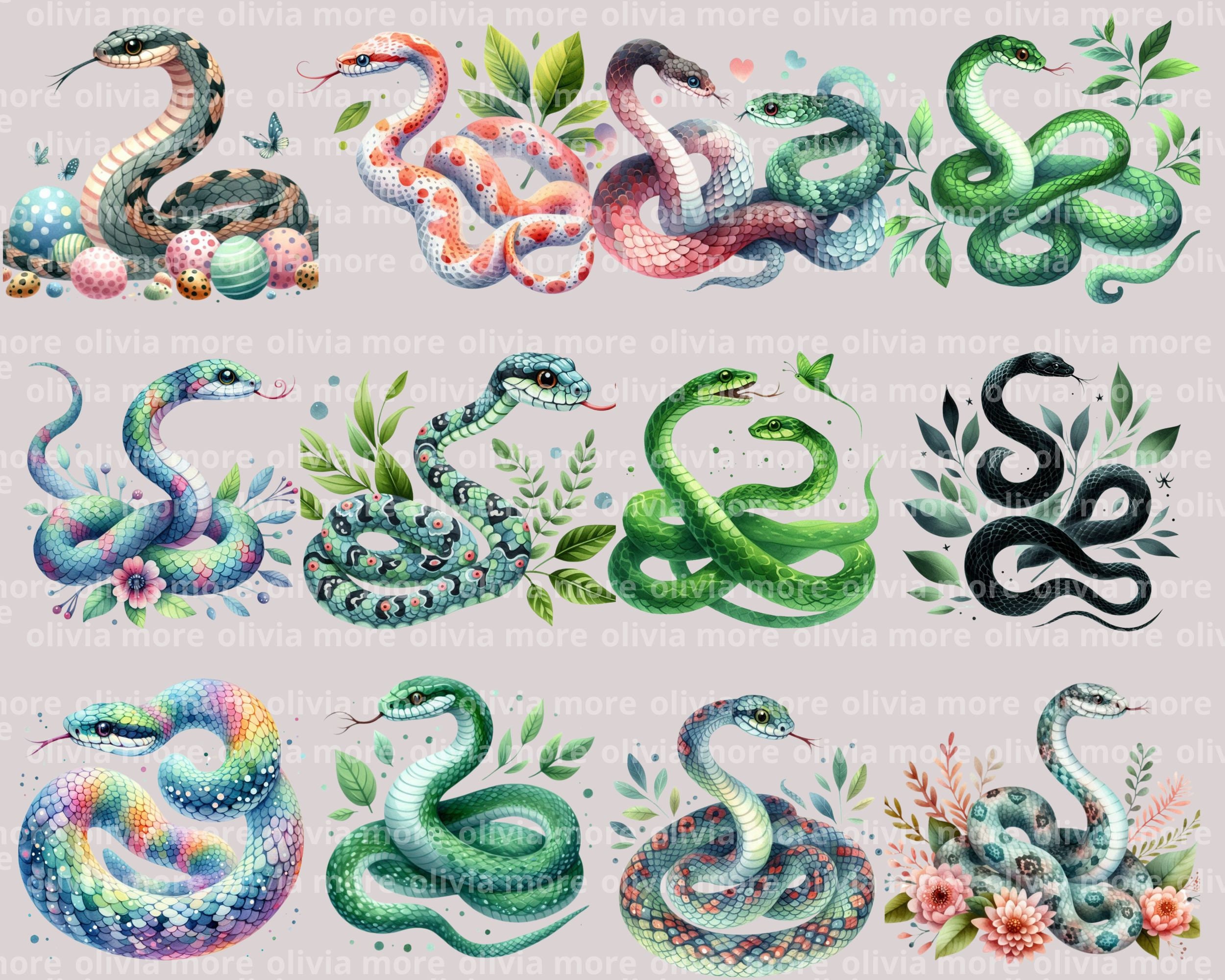 Snake Clipart Watercolor Snake Clipart Snake Png Cute Snake Clipart ...
