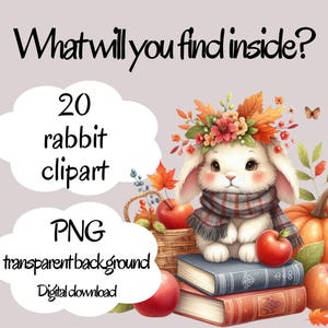 Autumn Rabbits Clipart Fall Autumn Clipart, Cute Pumpkin Clipart ...