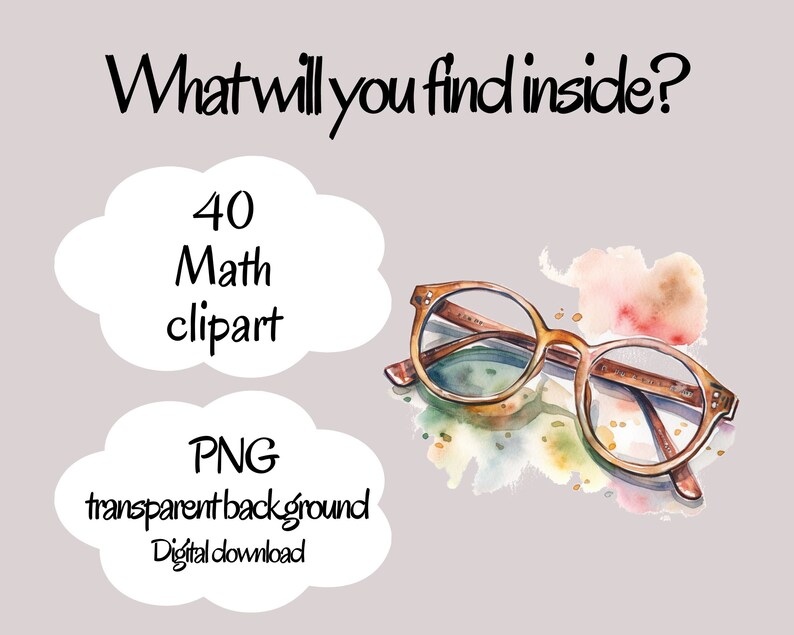 Watercolor School Math Class Clipart Teacher Clipart, Math Clipart ...