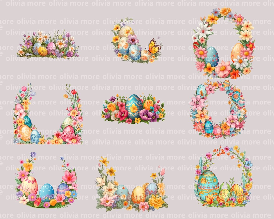 Easter Frame Clipart, Easter Bunny and Eggs Borders, Easter Bunny ...