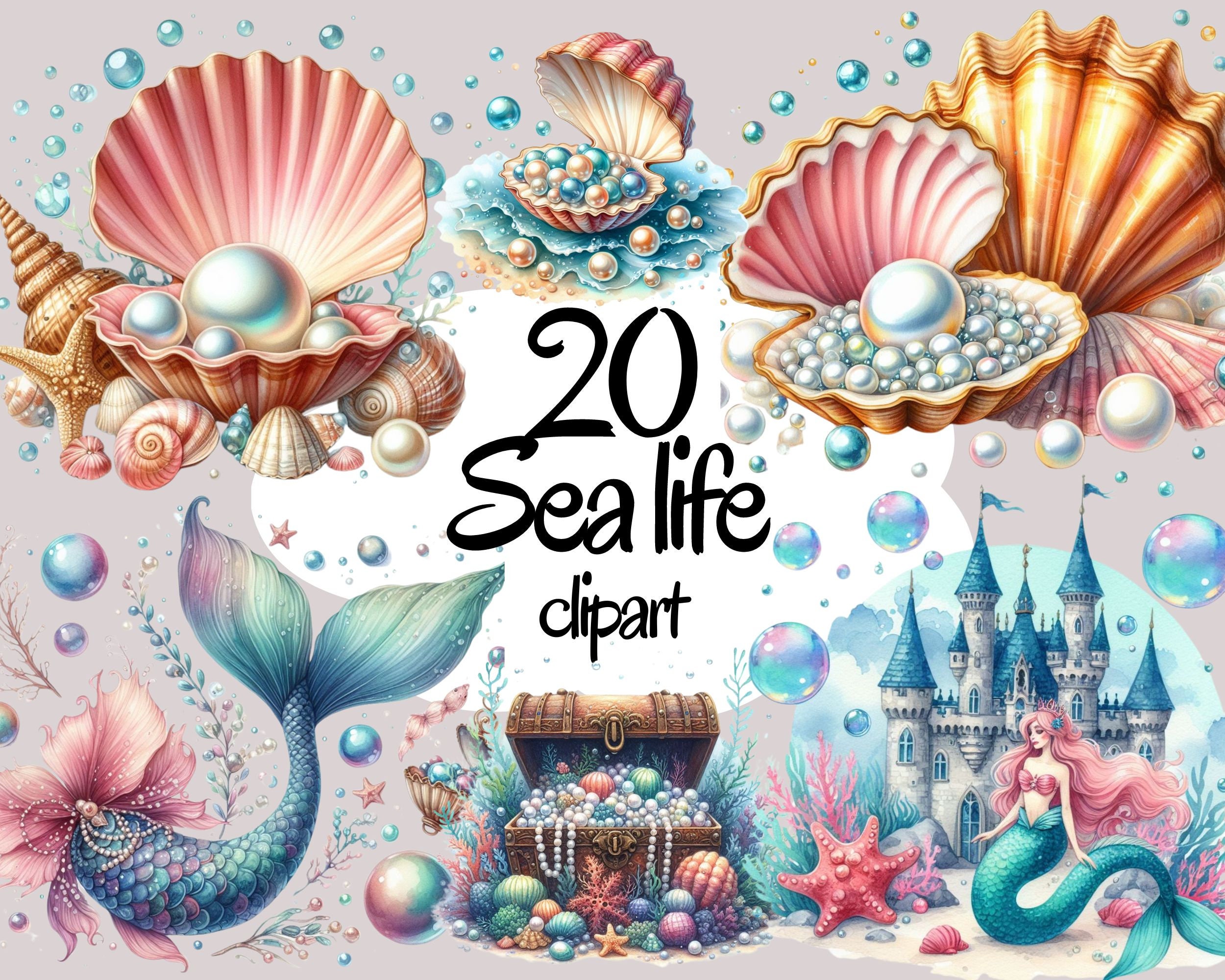 Watercolor Underwater Clipart Underwater, Magical Sea, Sea Life ...