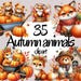 Autumn Animals Clipart Fall Animals Clipart, Cute Pumpkin Clipart ...