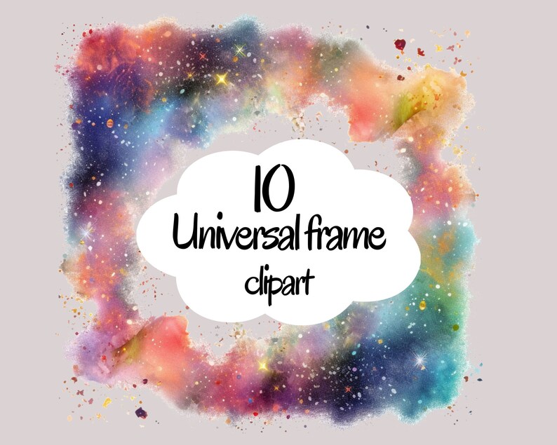10 Celestial Frames Borders and Frames Clipart Bundle Galactic ...
