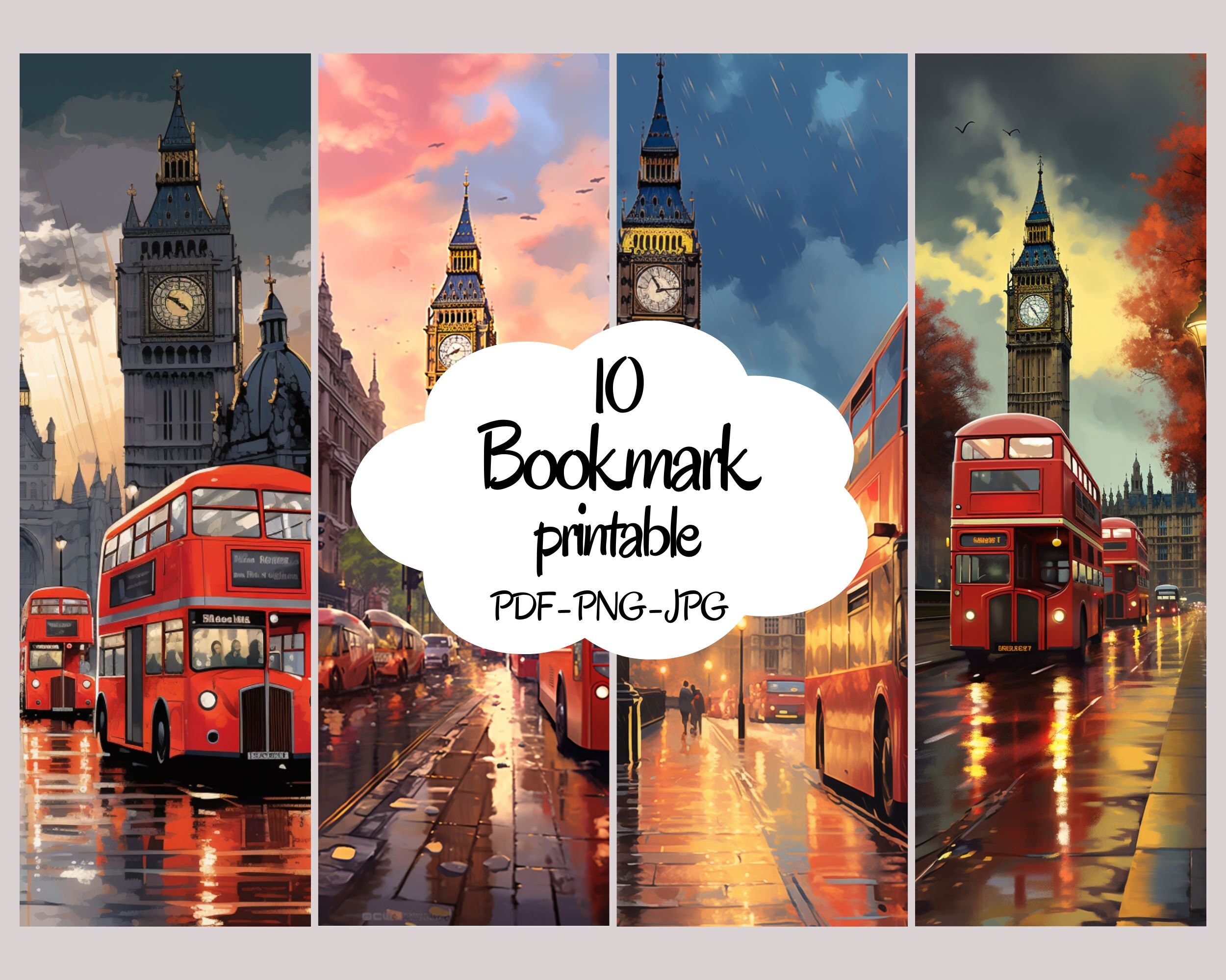 Printable Bookmarks, London City, London Illustration Sketch City Bus ...