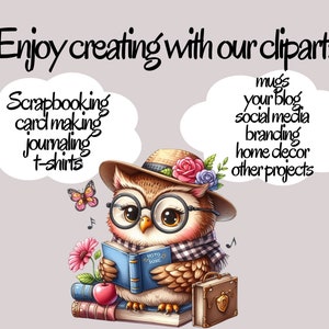 Watercolor Back to School Clipart Owl Student, Backpack, Notebook ...