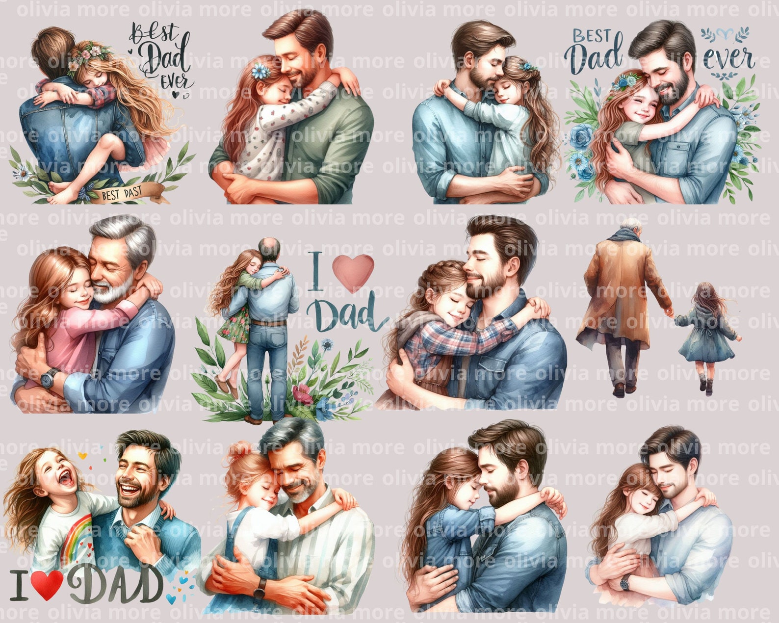 Father's Day Clipart, My Dad, Father and Child, Family Clipart, Dad ...