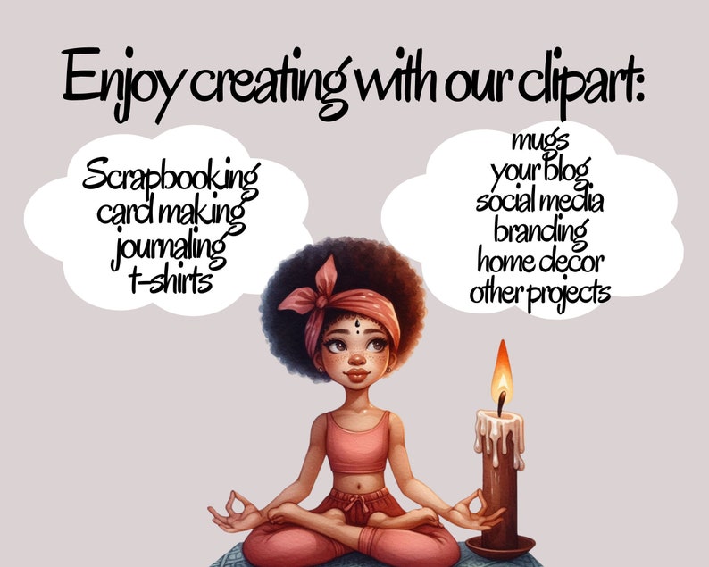 Watercolor Yoga Lover Clipart Bundle, Meditation Clip Art, Self Care ...