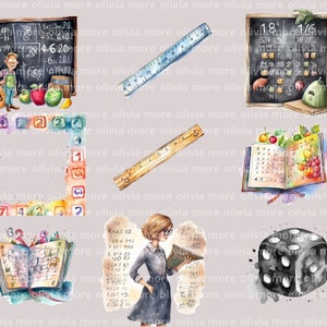Watercolor School Math Class Clipart Teacher Clipart, Math Clipart ...