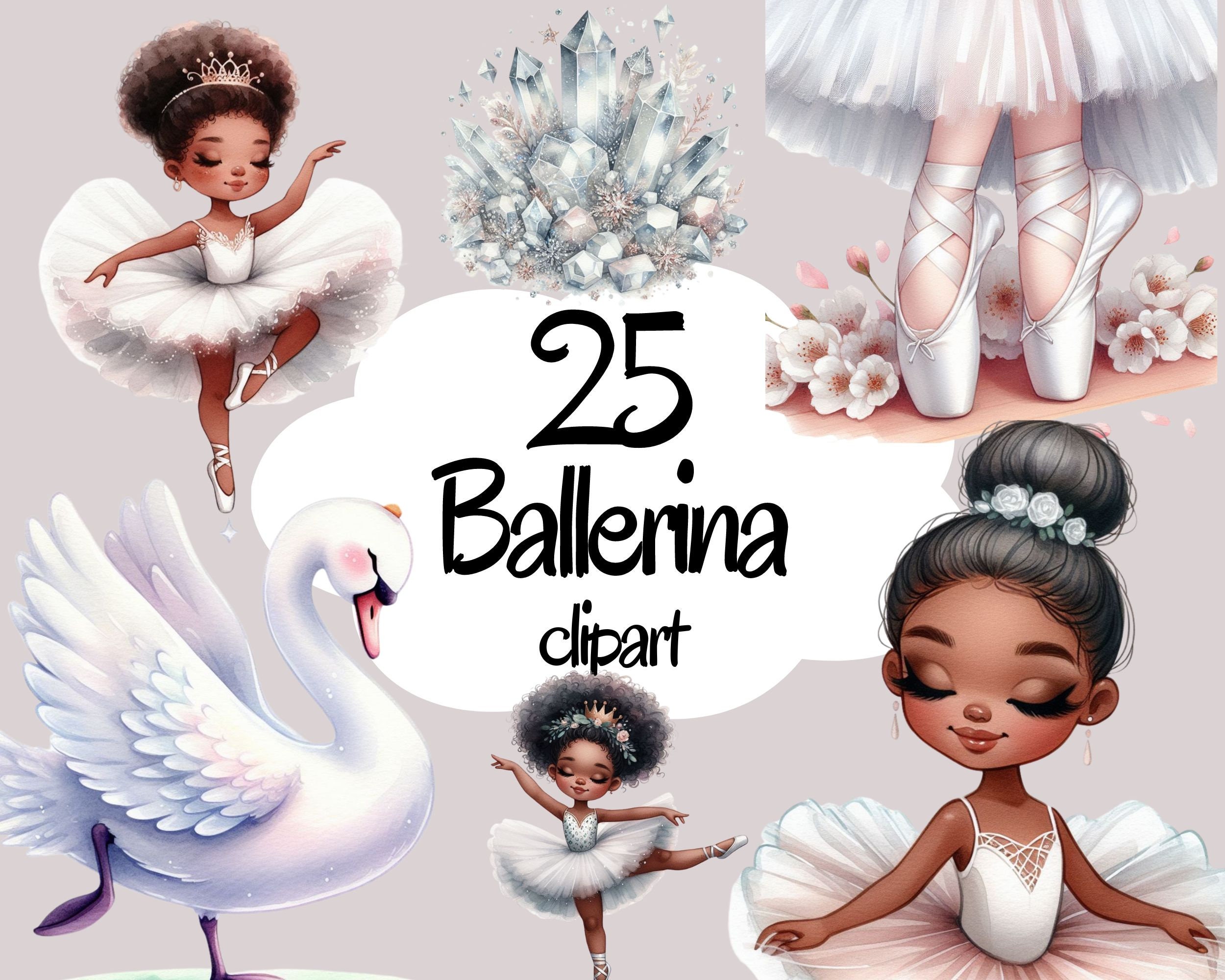Watercolor Ballerina Clipart, White Clipart, Ballerina PNG, Ballerina ...