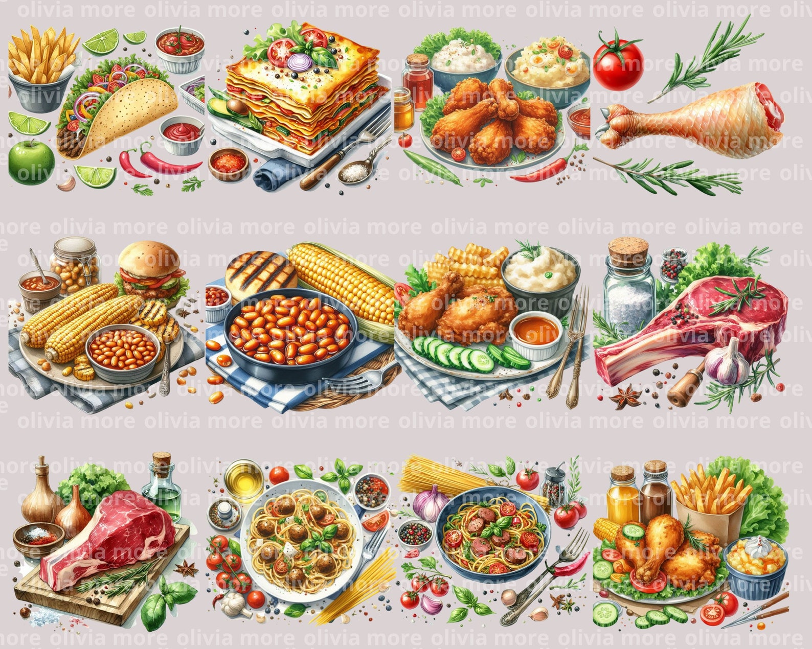 Meal Menu Clipart, Watercolour Menu Clip Art PNG, Transparent ...