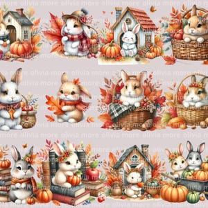 Autumn Rabbits Clipart Fall Autumn Clipart, Cute Pumpkin Clipart ...