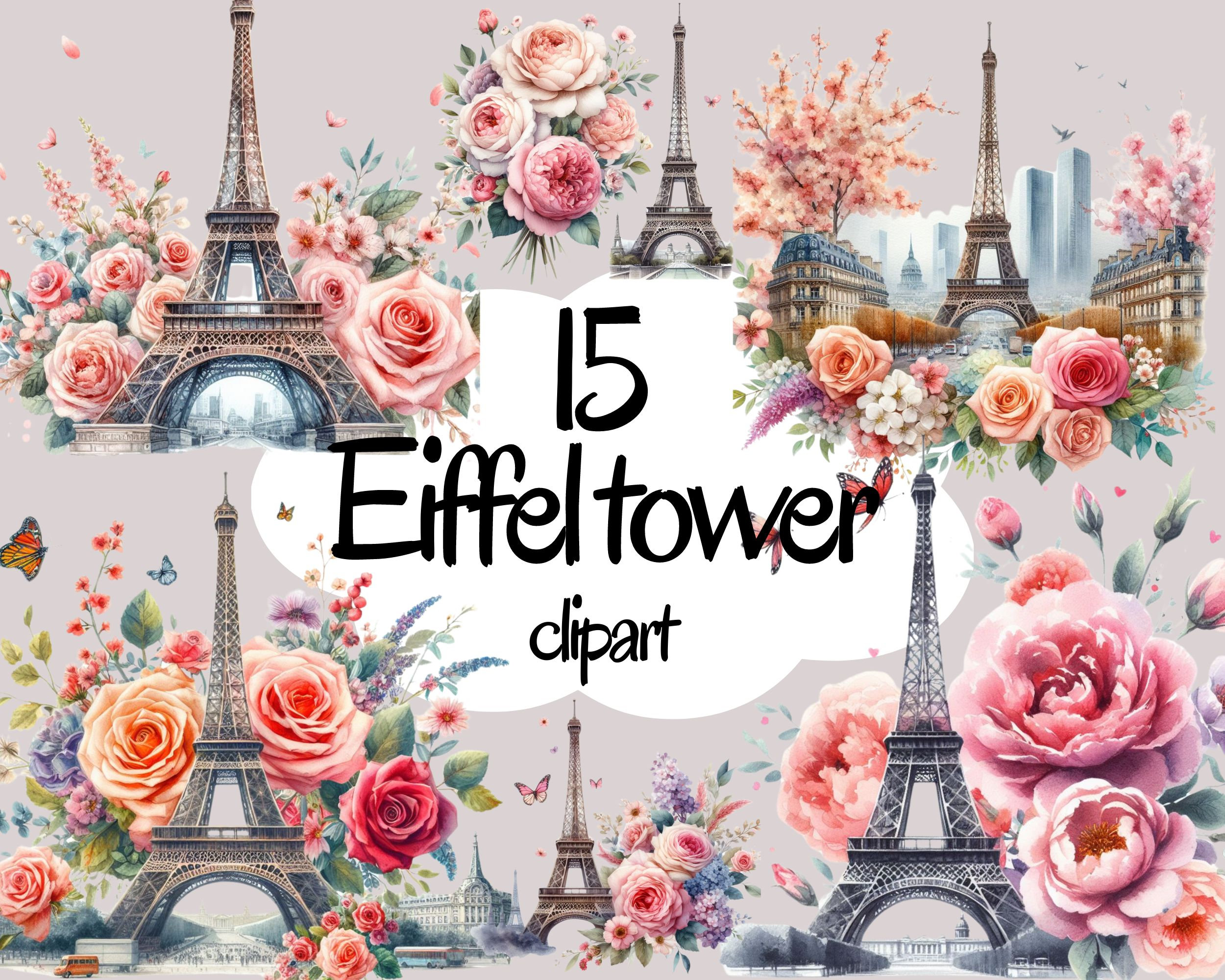 Eiffel Tower, Paris Clipart Watercolor Paris Illustration, Paris Trip ...