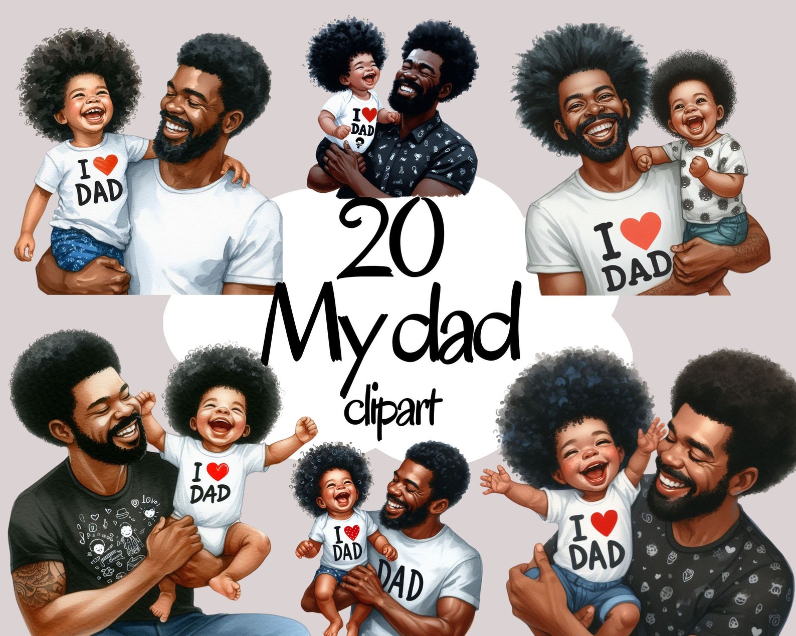 Father's Day Clipart, My Dad, Father and Child, Family Clipart, Dad ...