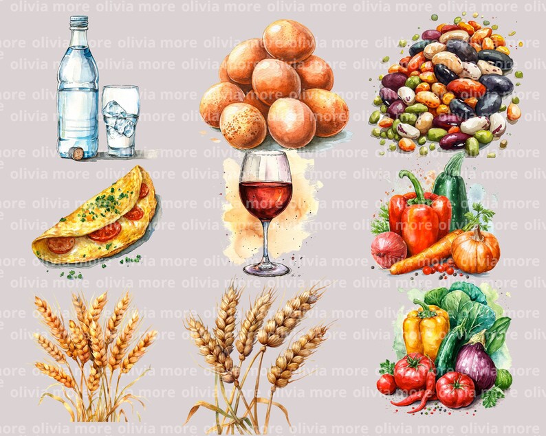 Watercolor Healthy Food PNG Clipart Bundle, Carrot, Painted Vegetable ...