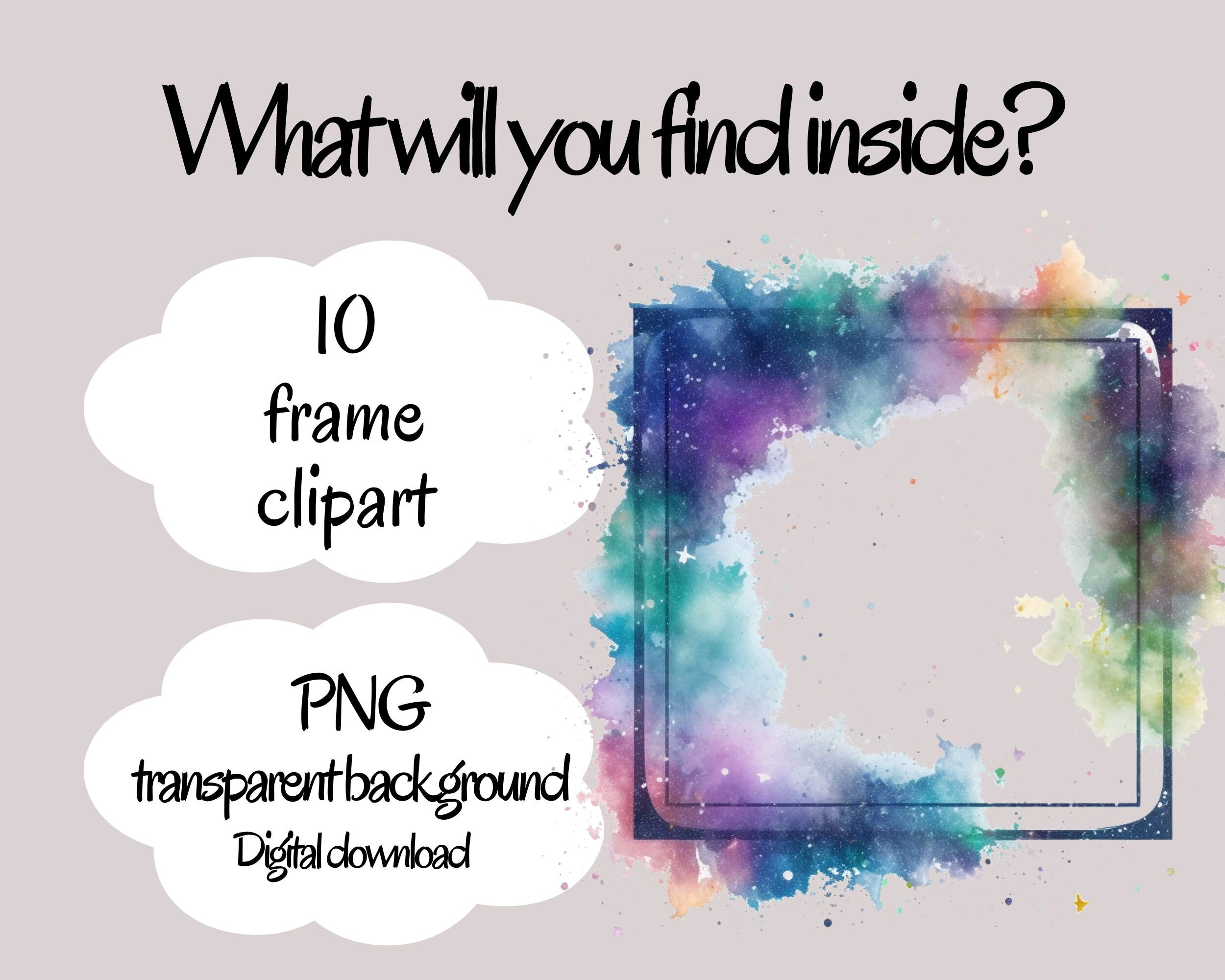 10 Celestial Frames Borders and Frames Clipart Bundle Galactic ...