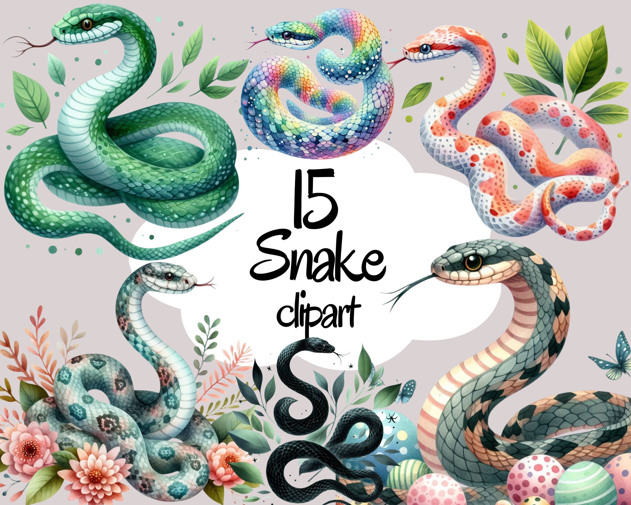 Snake Clipart Watercolor Snake Clipart Snake Png Cute Snake Clipart ...