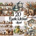 Watercolor Rustic Kitchen Clipart, Rustic Cooking Clipart Bundle ...
