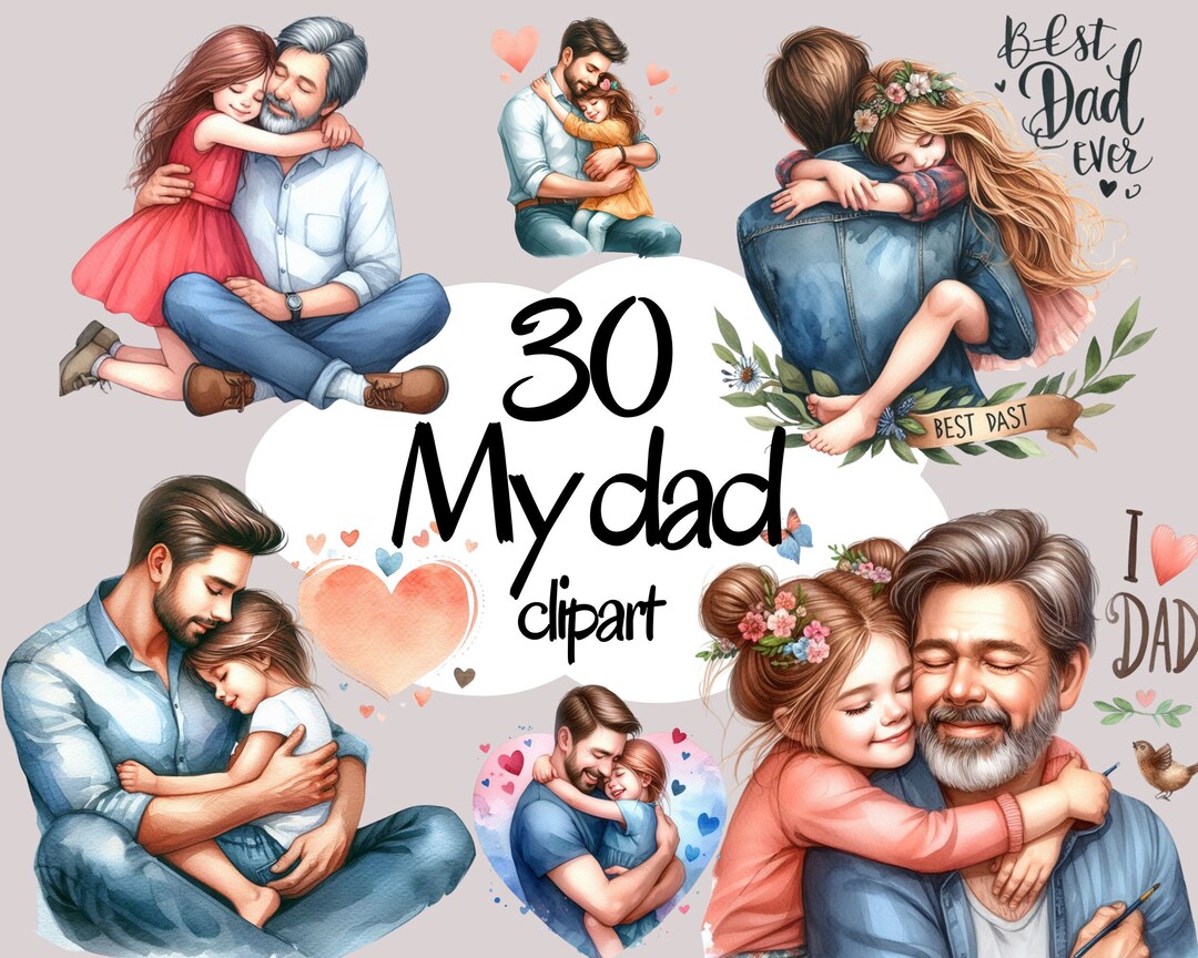 Father's Day Clipart, My Dad, Father and Child, Family Clipart, Dad ...