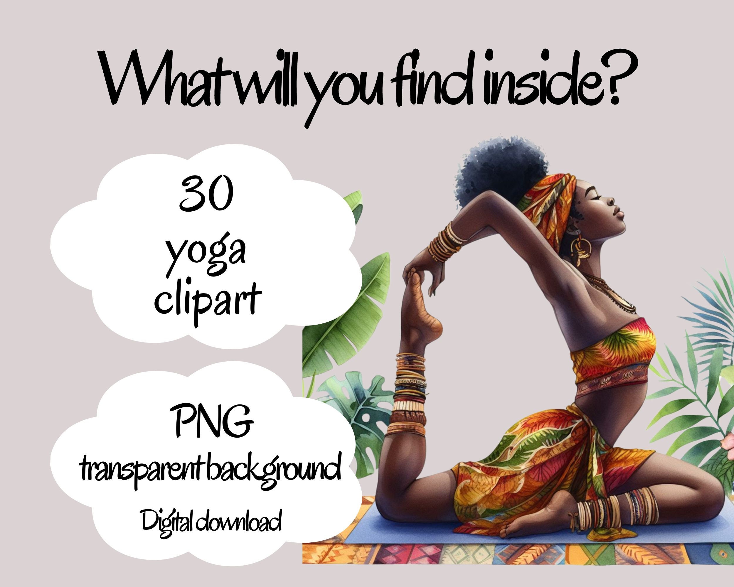 Watercolor Yoga Lover Clipart Bundle, Meditation Clip Art, Self Care ...