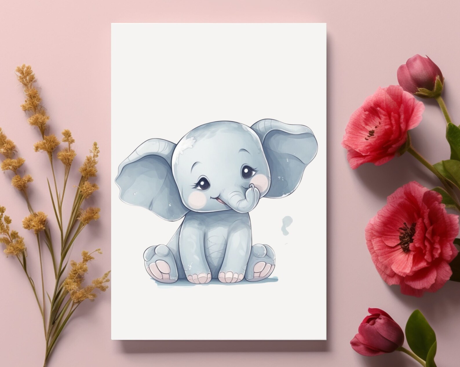 Watercolor Elephant Clipart, Elephant PNG, Jungle Animal Clipart ...