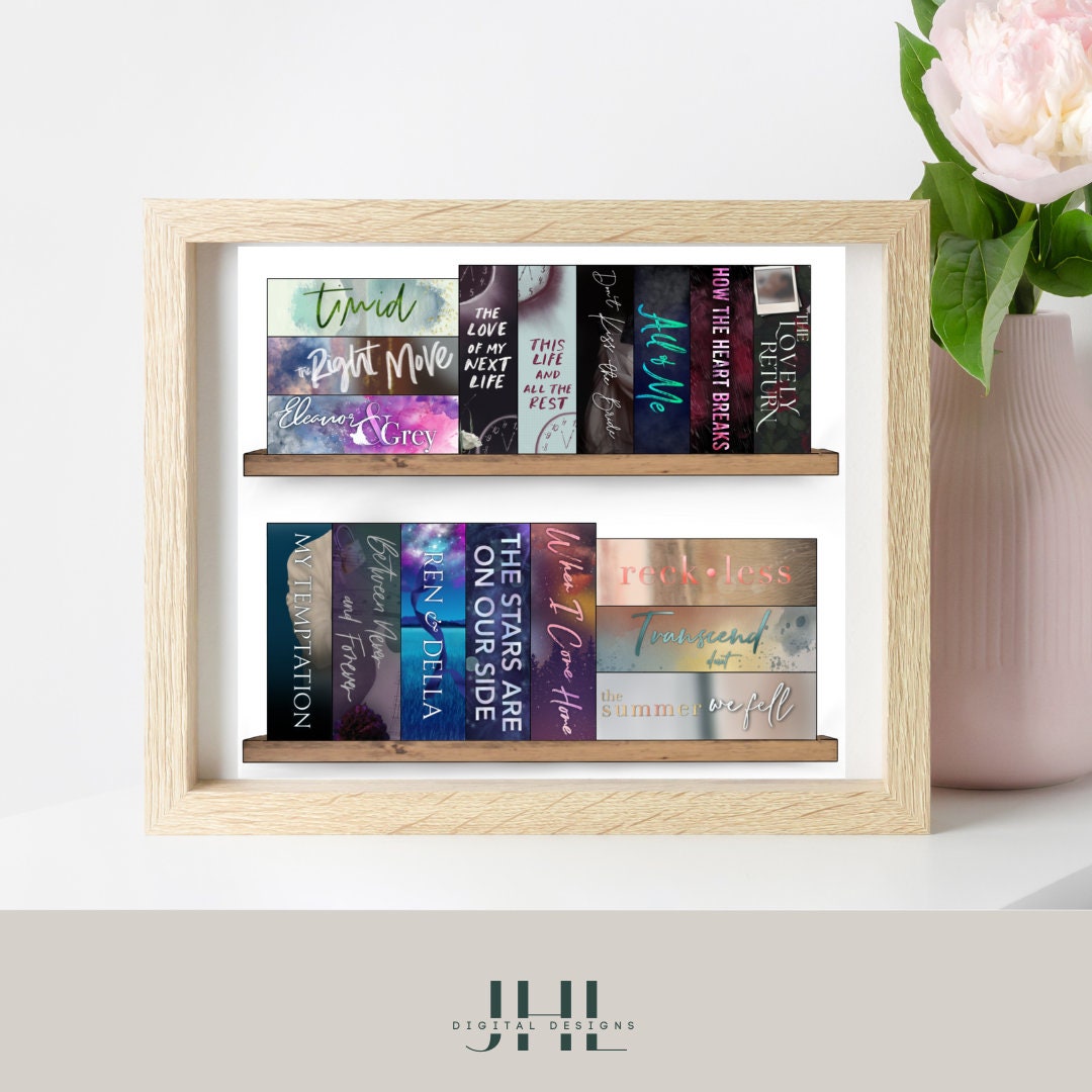 Custom Bookshelf Art, Personalized Bookshelf Digital Art, Bookshelf Art ...