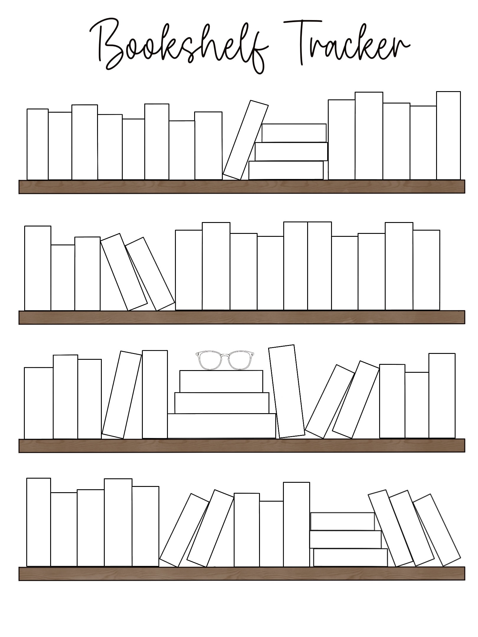 Book Tracker | Procreate | Digital Download | Digital Bookshelf ...