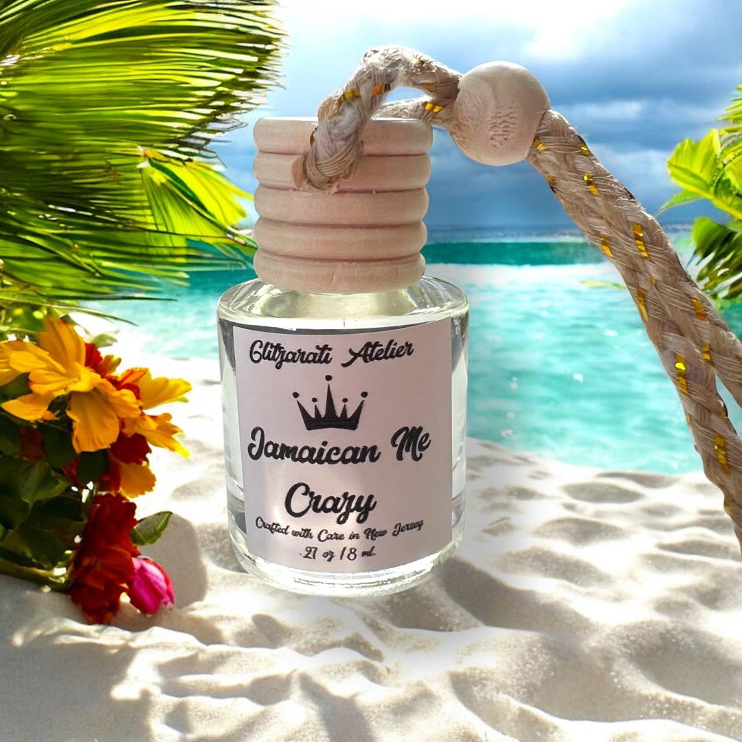Jamaican Me Crazy Hanging Glass Car Oil Diffuser Freshener 8ml - Etsy