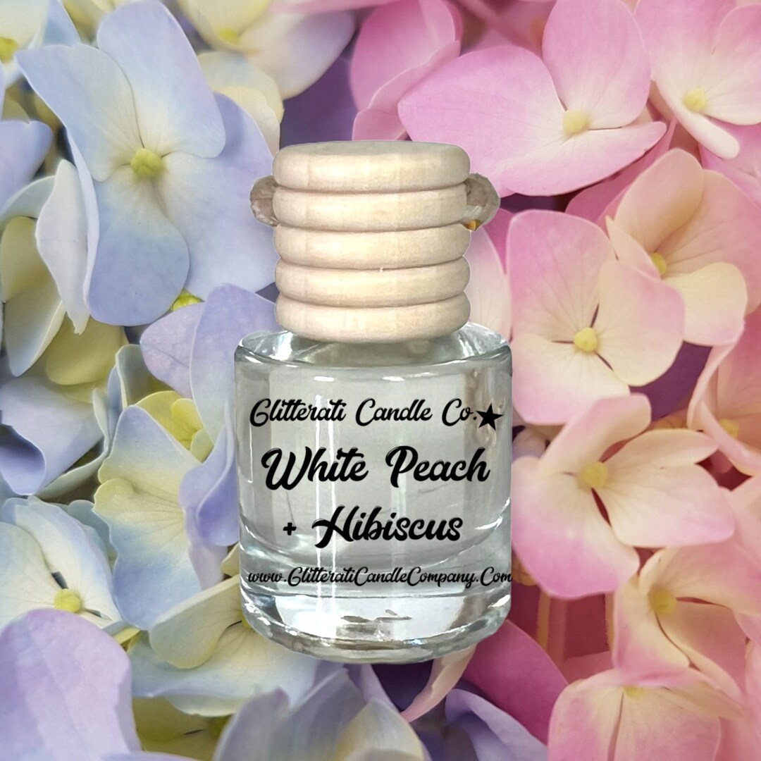 White Peach & Hibiscus Hanging Car Oil Diffuser Freshener - Etsy