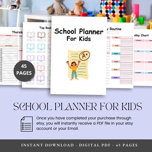 Kids School Planner, Student Agenda, Academic Organizer, Child's ...