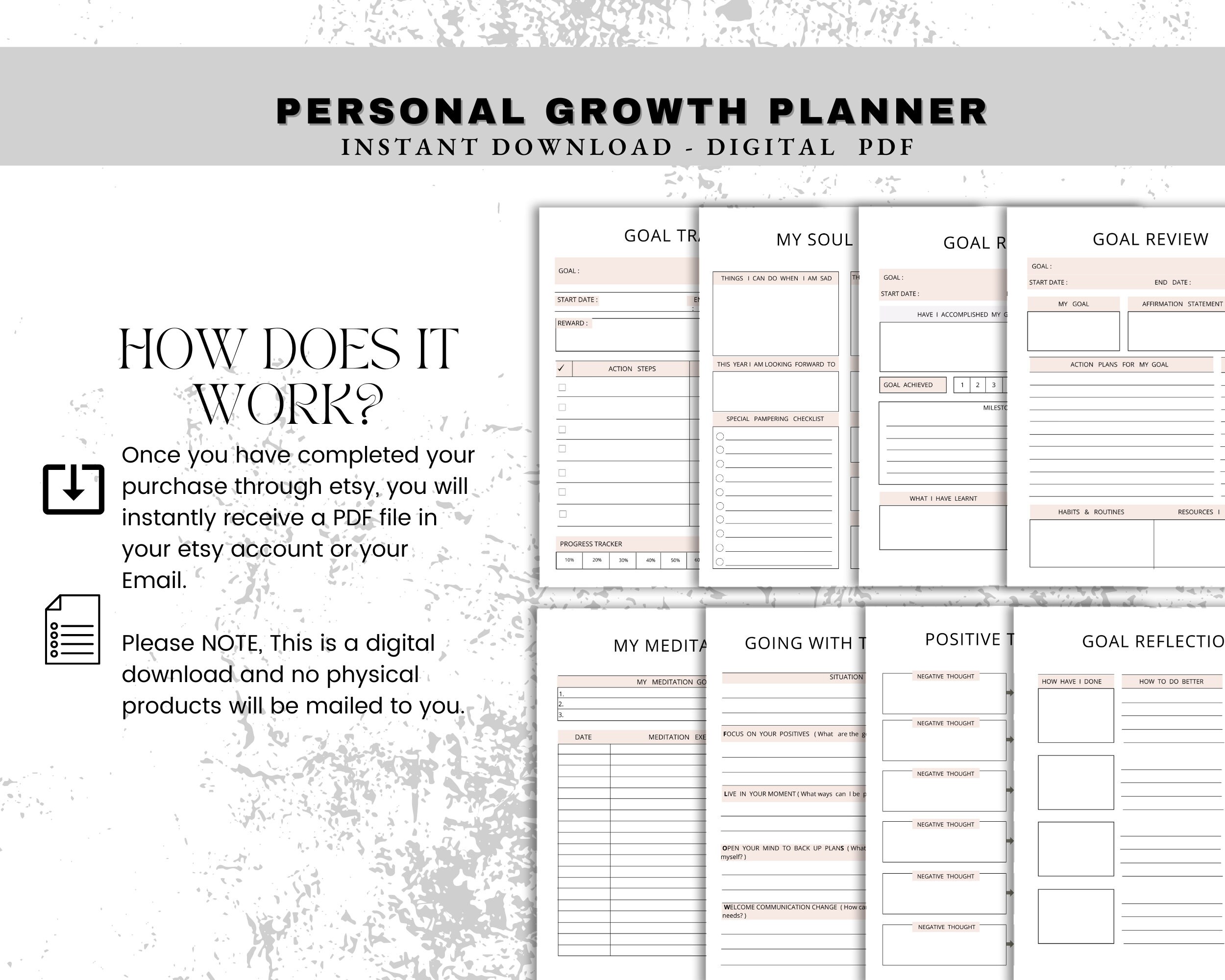 Personal Growth Planner Template, Personal Growth Workbook, Personal ...