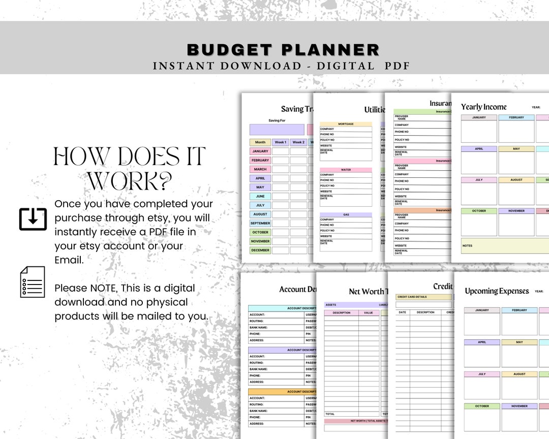 Budget Tracker, Budget Planner Printable, Finance Planner, Printable ...