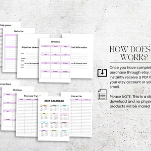 2024 Daily Planner Printable BUNDLE, 2024 Daily Planner Printable, A4 ...